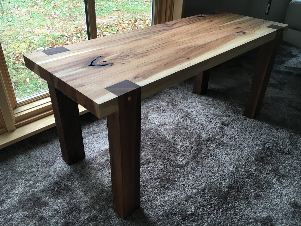 Handmade Hardwood Bench with Walnut Legs – TheStocktonMill